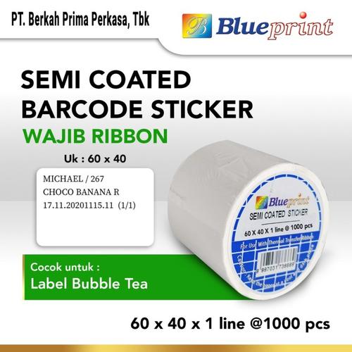 Promo Sticker Barcode Semicoated 60 x 40 BLUEPRINT Stiker Label 60x40 ...