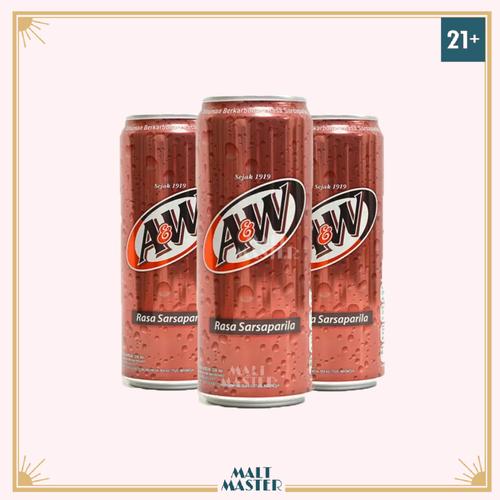 Jual A&W Sarsaparila Root Beer / AW Rootbeer Can 330ml - 3 Kaleng ...