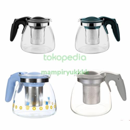 Jual MINISO Teko Kaca 900ml Glass Teapot Infuser Ketel Teh Aman Tea Pot ...
