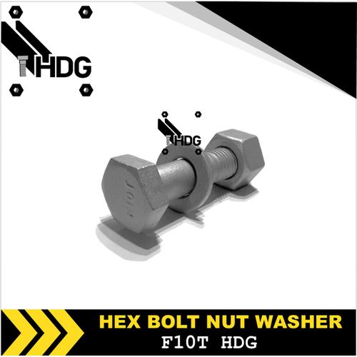 Jual HEX BOLT NUT + RING PLAT HALF THREAD GRADE F10T HOTDIP (HDG) M16 ...