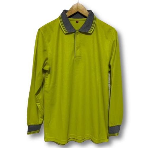 Jual Kaos Kerah Polo shirt Polos Lengan panjang list / Kaos polo pria ...