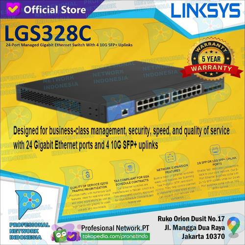 Promo Linksys LGS328C-EU 24-Port Managed Gigabit Switch, 4 10G SFP+ ...