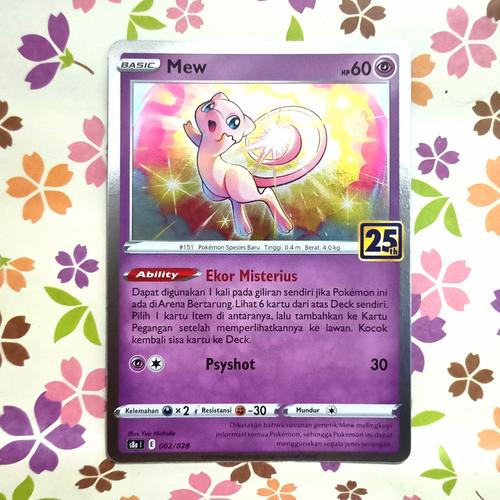 Jual mew foil s8a | 002/028 25th anniversary pokemon tcg indonesia - s8a 002/028 - Kota Bandung ...