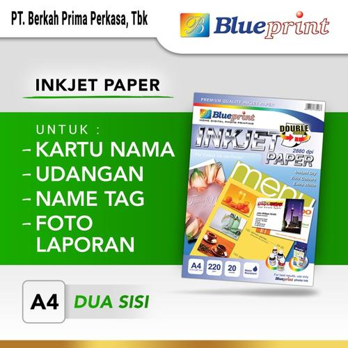 Jual Kertas Matte , Double Side Inkjet Paper BLUEPRINT A4 220 gsm - 20 ...