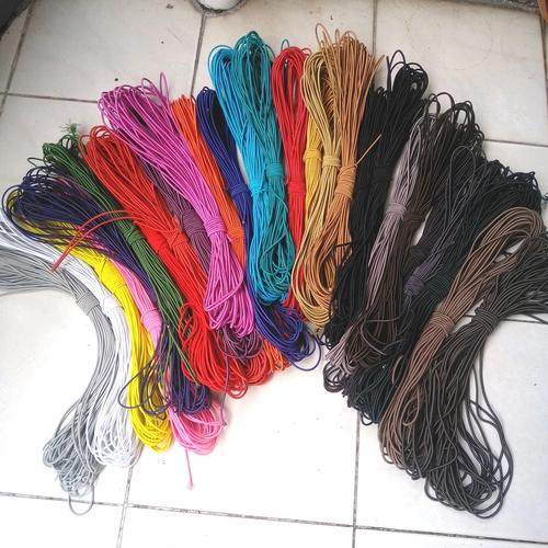 Promo tali elastis 3 mm per roll 25 meter tali string cord bulat karet ...
