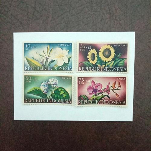 Jual Prangko Indonesia - thn 1957- Bunga (4 lembar,, tidak lengkap) 950 ...