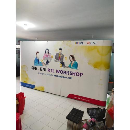 Jual Backdrop Backwall Pameran 3x5 Lurus seminar conferensi pers ...