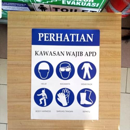 Jual SIGN STICKER APD RAMBU KAWASAN WAJIB APD PPE ALAT PELINDUNG DIRI ...
