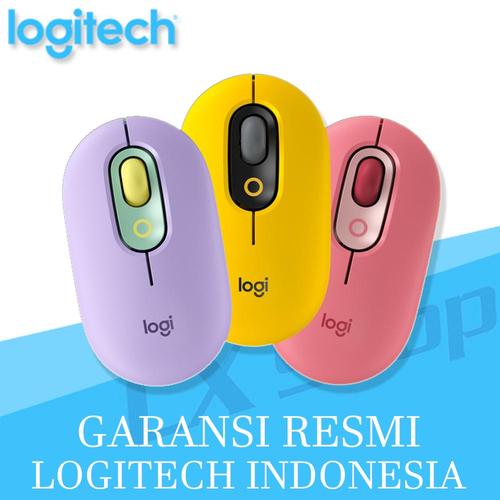Promo Logitech POP Mouse Wireless Bluetooth Silent Emoji Keys - Merah ...