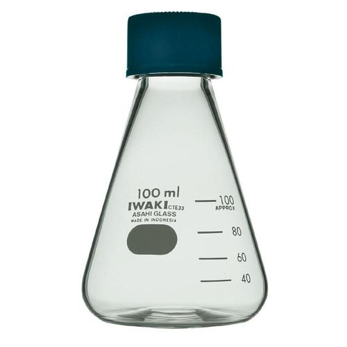 Jual ERLENMEYER FLASK 100ml. With Screw Cap. Labu Erlenmeyer 100mL ...