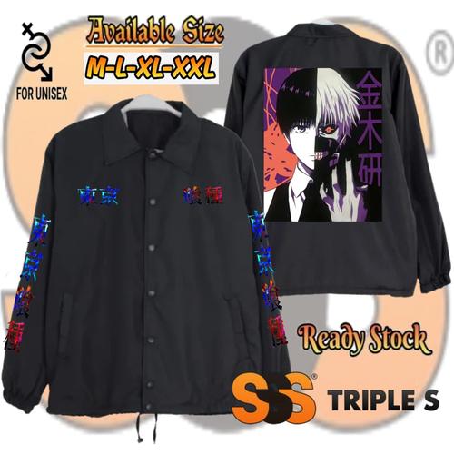 Jual COACH JACKET ANIME JEPANG TOKYO GHOUL KANEKI KEN FULL COLOUR JAKET ...