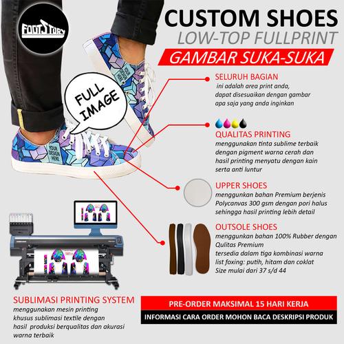 Jual SEPATU LOW-TOP CUSTOM BISA PESAN GAMBAR SENDIRI - OUTSOLE PUTIH ...