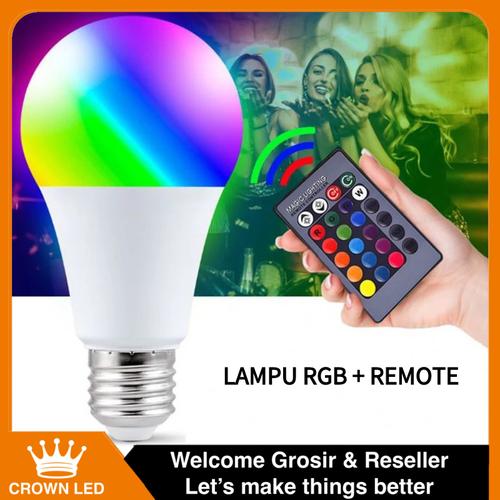 Jual Lampu Bohlam LED RGBW 16 Warna + Remote 7W Fitting E27 Super ...