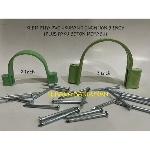 Jual KLEM PIPA / CLAMP PIPA PVC 2INCH ,3 INCH (PLUS PAKU BETON) - 2 ...