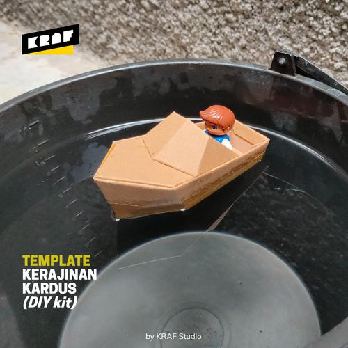 Jual Template/pola Prakarya Kardus : Perahu speedboat polygonal ...