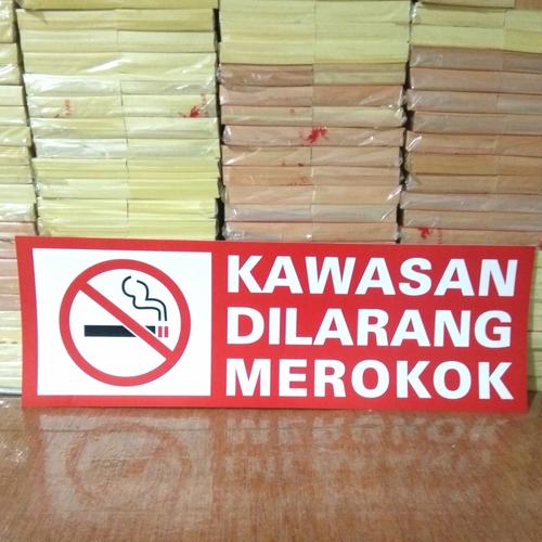 Jual Stiker Sign 30x10. KAWASAN DILARANG MEROKOK NO SMOKING rambu k3 ...