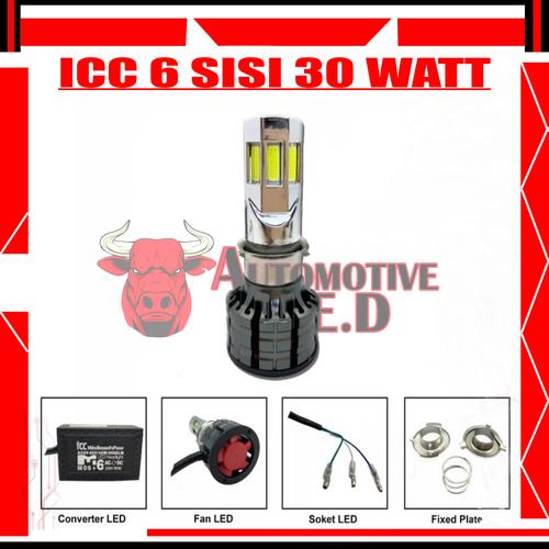 Jual LAMPU LED 6 SISI 30 WATT AC DC MERK ICC ORIGINAL LAMPU LED MOTOR ...