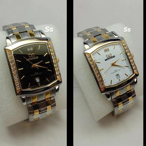 Jual Mirage 7442BSP-M/jam mirage original combinasi diamond pria/wanita ...
