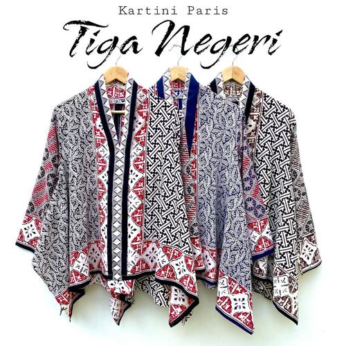 Jual PREMIUM PARIS Blus Kartini Pagi Sore Batik Kombinasi V-Neck Formal ...