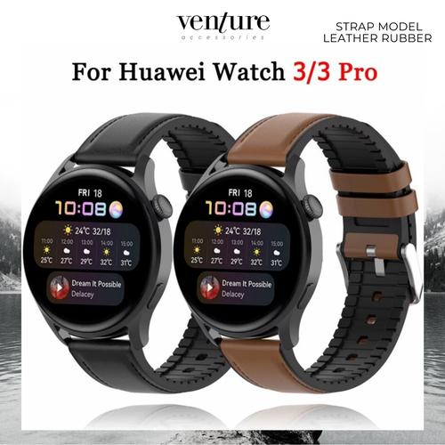 Jual STRAP HUAWEI WATCH 3 / GT3 / GT3 PRO 46MM MODEL LEATHER RUBBER ...