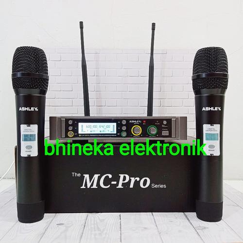 Jual mic wireless ashley mc pro WITH ANTI FEEDBACK ORI - MC PRO HITAM ...