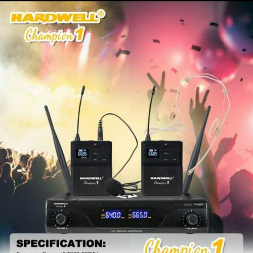 Jual Mic Wireless Headset Clip On Hardwell Champion1 Original Champion ...
