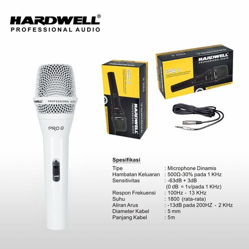Jual Mic Kabel Hardwell Pro 8 Pro8 Super Cardiod Microphone - Putih ...