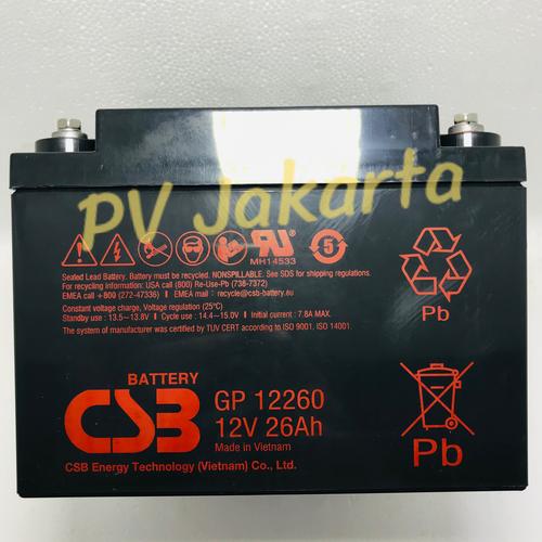 Jual Aki Baterai CSB Hitachi VRLA AGM 12V26Ah GP12260 / GP 12260 UPS ...