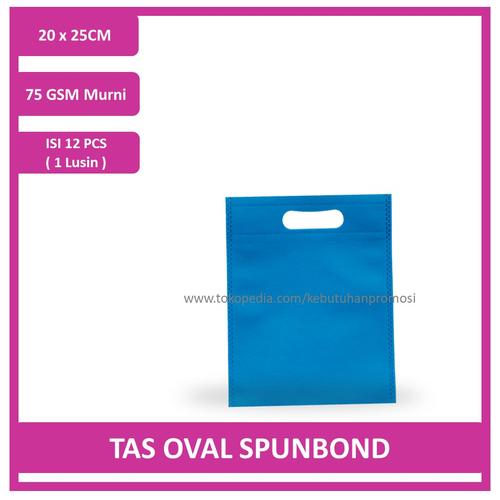 Jual Goodie Bag Spunbond Oval 20x25 Biru Pocari Satuan / Tas Spunbond ...