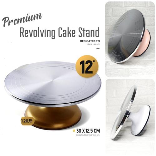 Jual 12" Premium Revolving Cake Stand / Meja Putar Stainless Lazy Susan ...