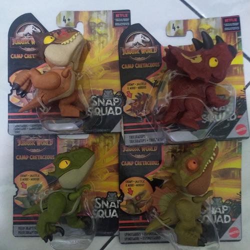 Jual jurassic world snap squad wave 9 SPINOSAURUS, CARNO, TRICERA ...
