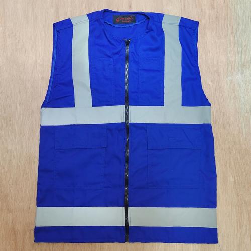 Jual Rompi Safety Bahan Dril 4 kantong Biru/ rompi Safety Bahan Dril ...