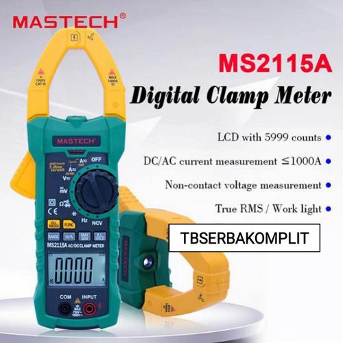 Jual Mastech MS2115A True RMS AC DC Clamp Ampere Meter 1000A MS-2115A ...