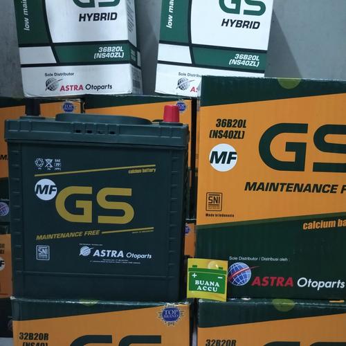 Jual Aki Mobil GS Astra Ns40zL / 36b20L Accu MF Kering 12 Volt 35 Ampere - Kota Bandar Lampung ...