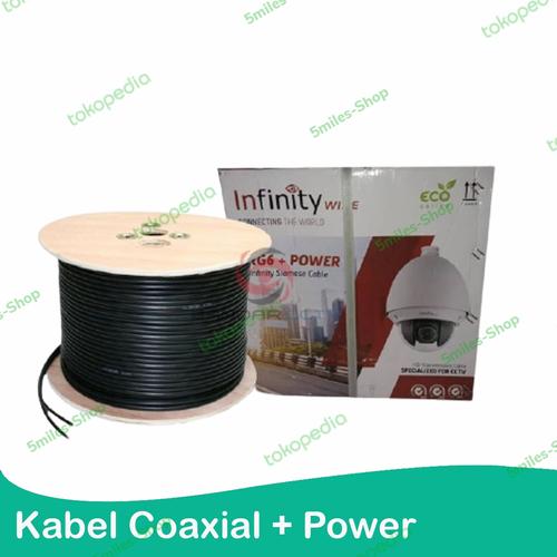 Jual KABEL COAXIAL CCTV INFINITY RG6 + POWER WARNA HITAM Per Meter ...
