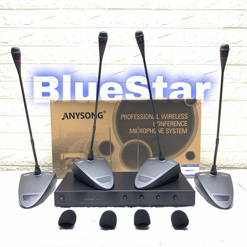 Jual Mic Wireless Conference - Podium Anysong PMM 2024 - 4 Mic Meja ...