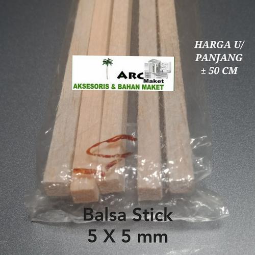 Jual KAYU BALSA STICK 5mmx5mm BAHAN MAKET ARSITEKTUR/DESAIN INTERIOR ...