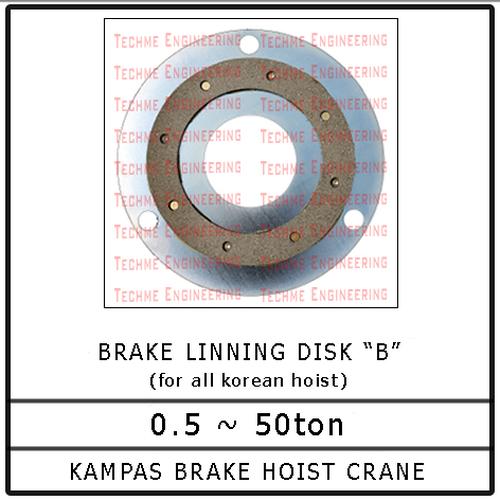 Jual Kampas Brake linning Disk "B" - Kab. Bekasi - Techme Crane ...