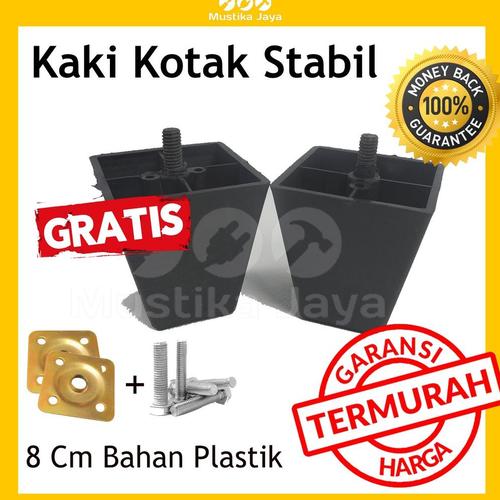 Jual Kaki Sofa Spring Bed Kotak Stabil 8 Cm Spring Bed Hitam Plastik ...
