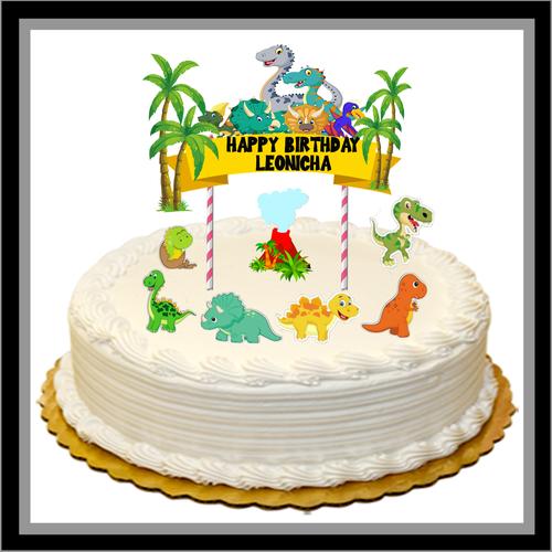 Jual topper happy birthday hiasan dekorasi kue ulang tahun dino chibi ...