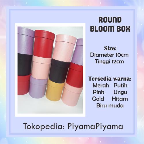 Jual round bloom box/ kotak kado bulat / gift box bulat d10 t12 - Merah ...