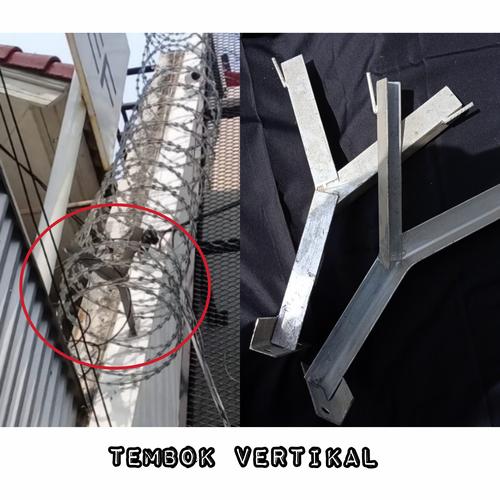 Jual Penyangga Kawat Duri Silet Bto Cbt Penopang Tembok Tiang Y Siku ...