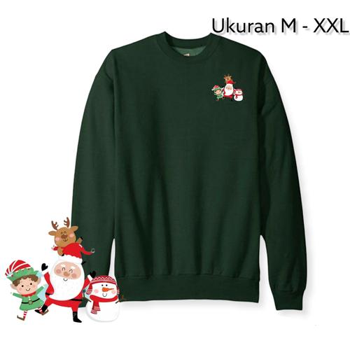 Jual Sweater Natal Hijau Merah Putih Santa Rusa Elf Snowman Unisex M ...