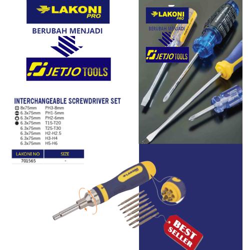 Jual Obeng mata bit set / Interchangeable Screwdriver Set Lakoni Pro ...