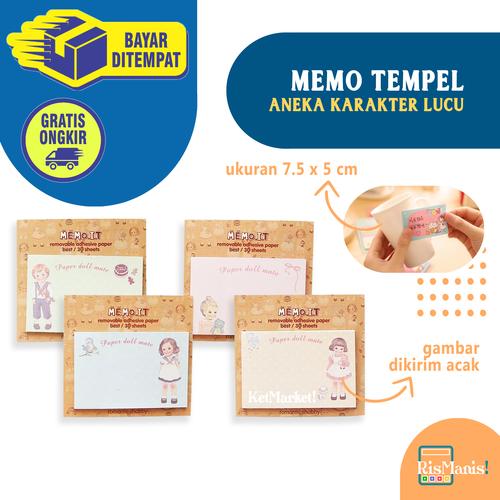 Jual CUTE STICKY NOTES - Memo Tempel Pesan Catatan Gambar Aneka Kartun ...