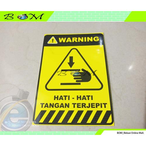 Jual stiker sticker tulisan K3 warning hati hati tangan terjepit - Kota ...