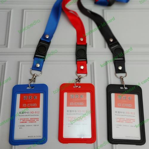 Jual Tali Lanyard Id Card 2cm + Id Card Holder Tempat Id Card 2 Sisi ...
