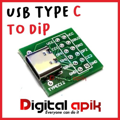 Jual USB Type C PCB To DIP Adapter Female Tipe C 3.1 V2 6P 6 Pin 2.54mm ...