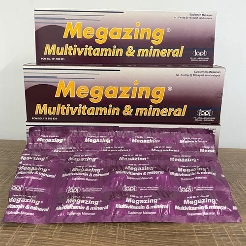 Jual MEGAZING MULTIVITAMIN DAN MINERAL 1 LEMBAR ISI 10 KAPLET - Jakarta ...