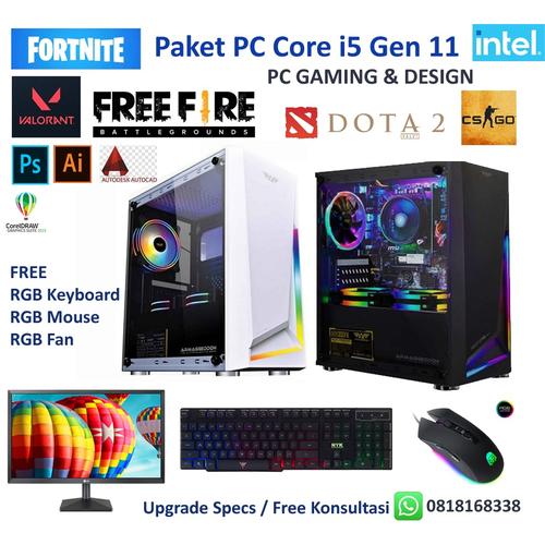 Jual PC GAMING & DESIGN FULL SET DDR4 I5-11400F / 8GB / 1050 4GB ...